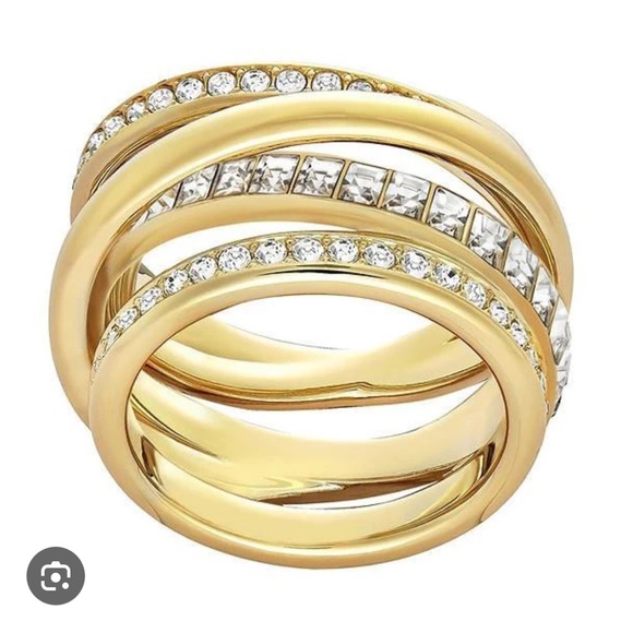 Swarovski | Jewelry | Dynamic Ring Swarovski Large Band With Crystals ...